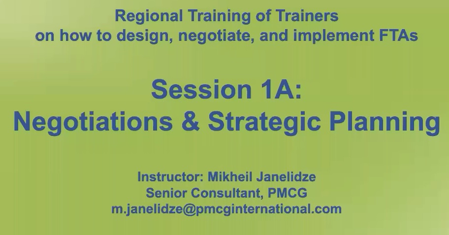 CAREC FTA: Course 1A Negotiations & Strategic Planning-CAREC Institute ...