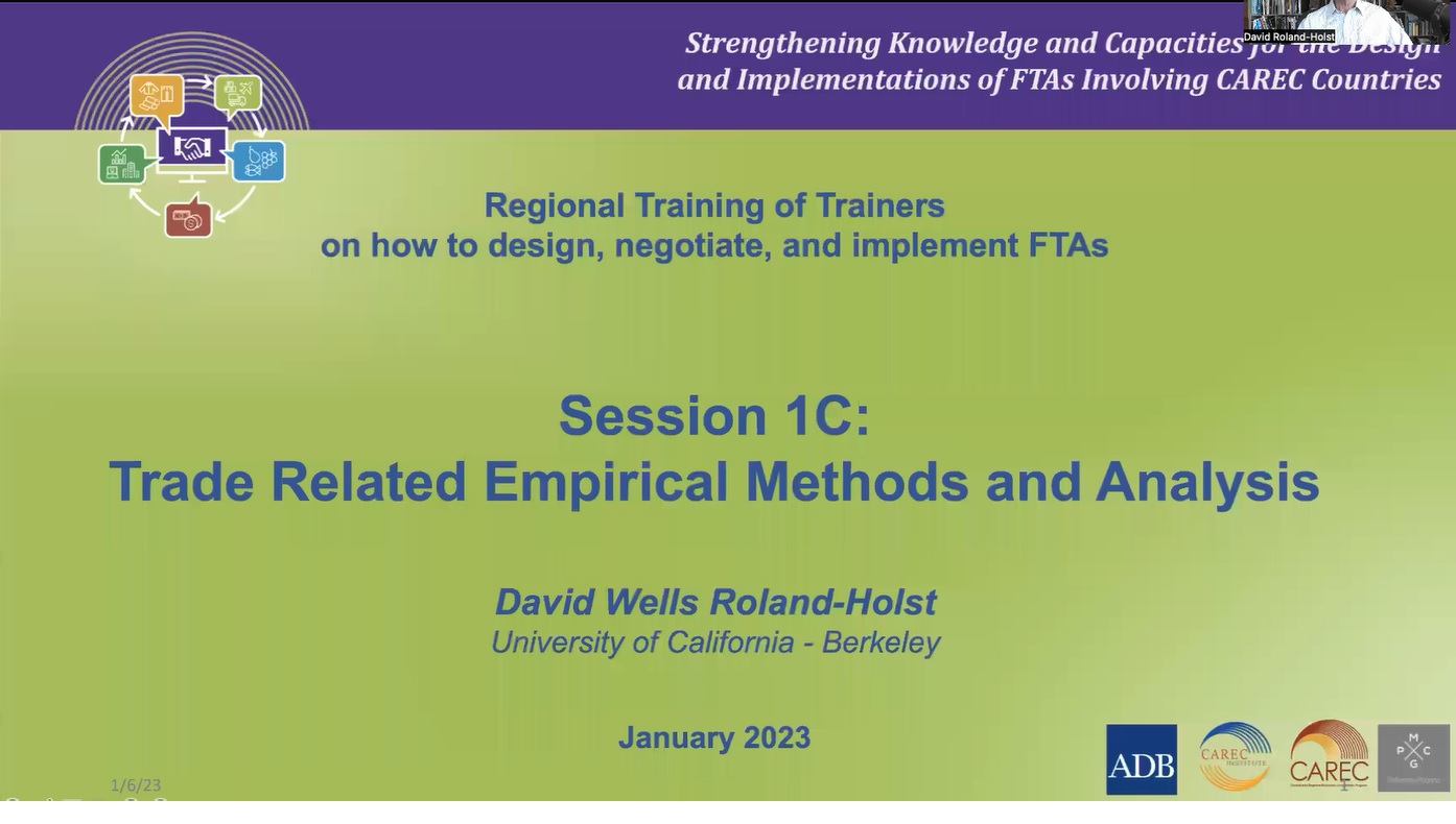 CAREC FTA: Course 1C Trade Related Economic Analysis-CAREC Institute E-Learning
